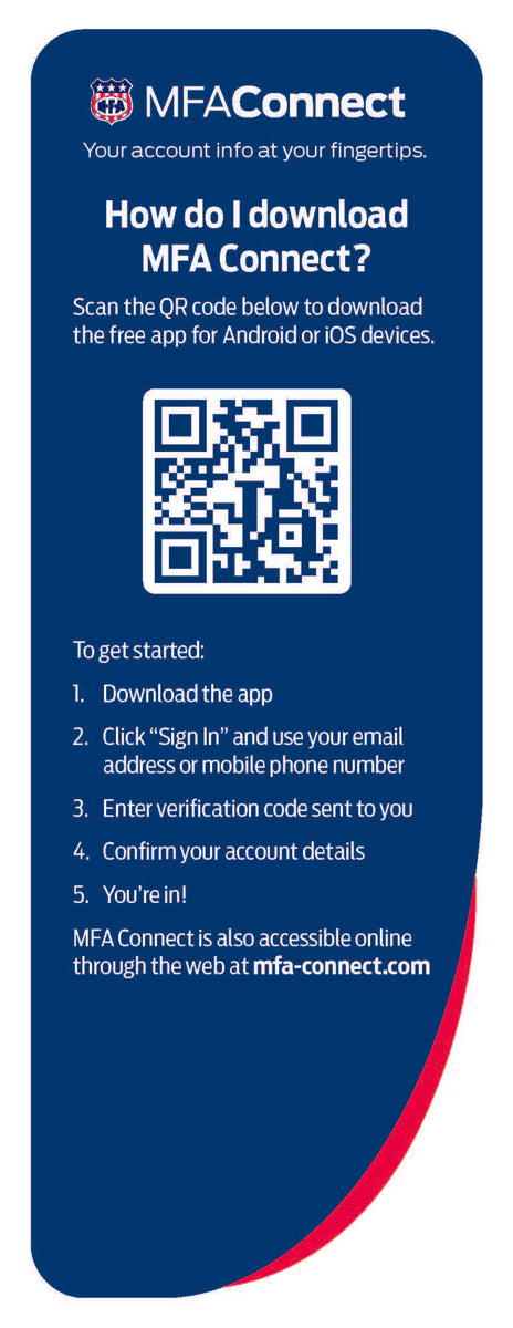 MFA Connect | What Is MFA Connect Rack Card – myMFA Shop