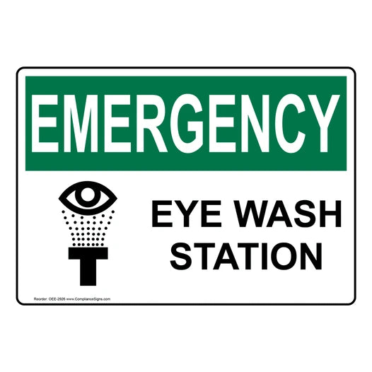C100244 | EMR: Eye Wash Station Sign | 10x14 – myMFA Shop